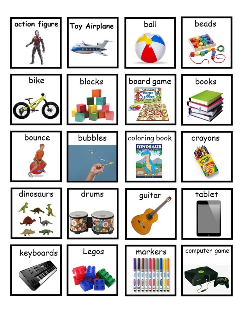 Toys and Play Visual Communication Cards Digital Download 55 Real ...