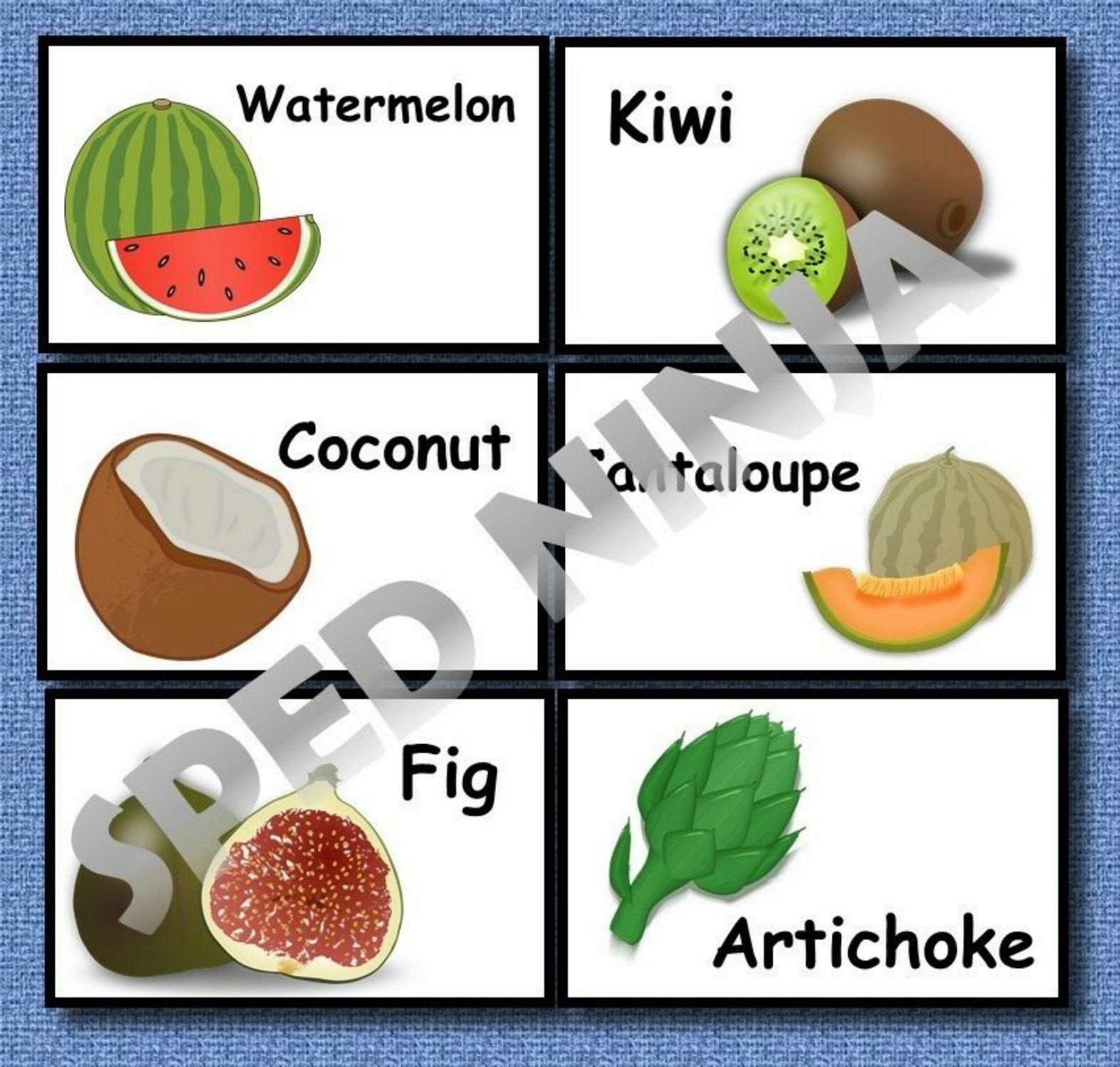 DIGITAL DOWNLOAD 46 Fruits & Vegetables, Flash Cards Preschool ...