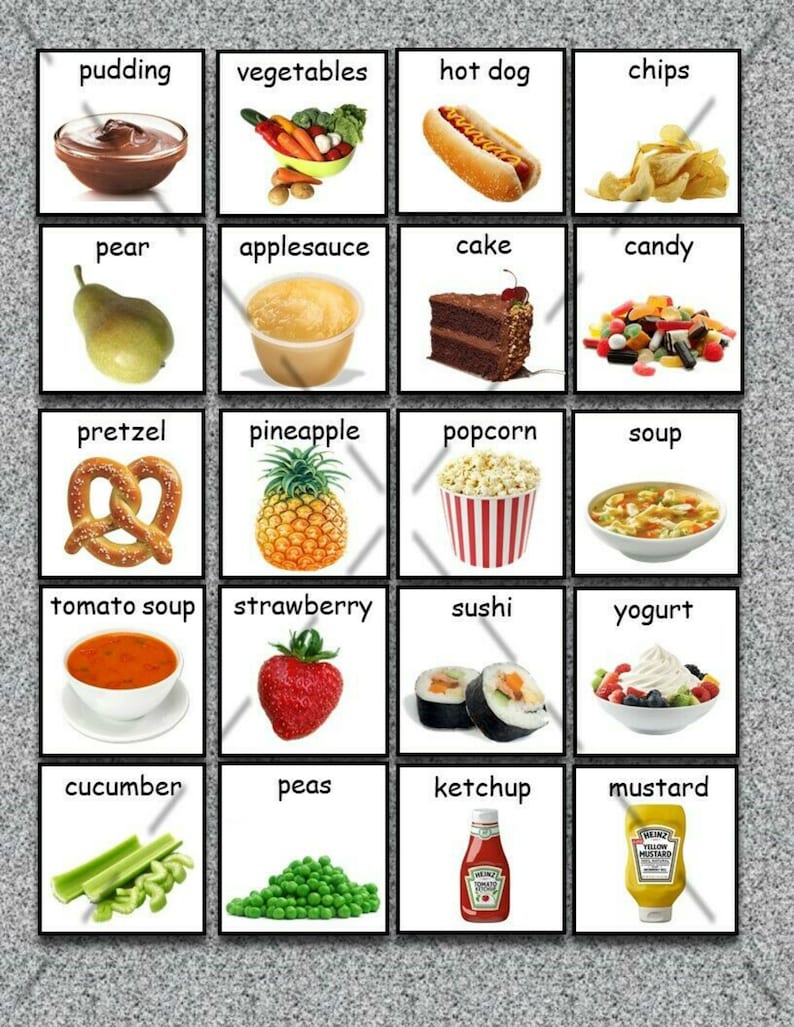 DIGITAL DOWNLOAD 132 Foods Eating Pec Visual Communication Cards Photo ...