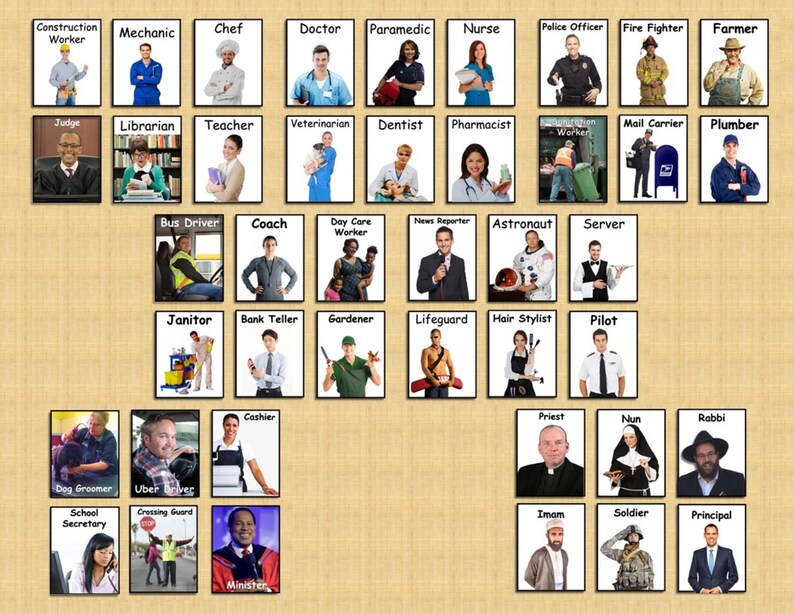 Community Helpers Flashcards Real Photos Set of 42 Pre-k Kindergarten ...