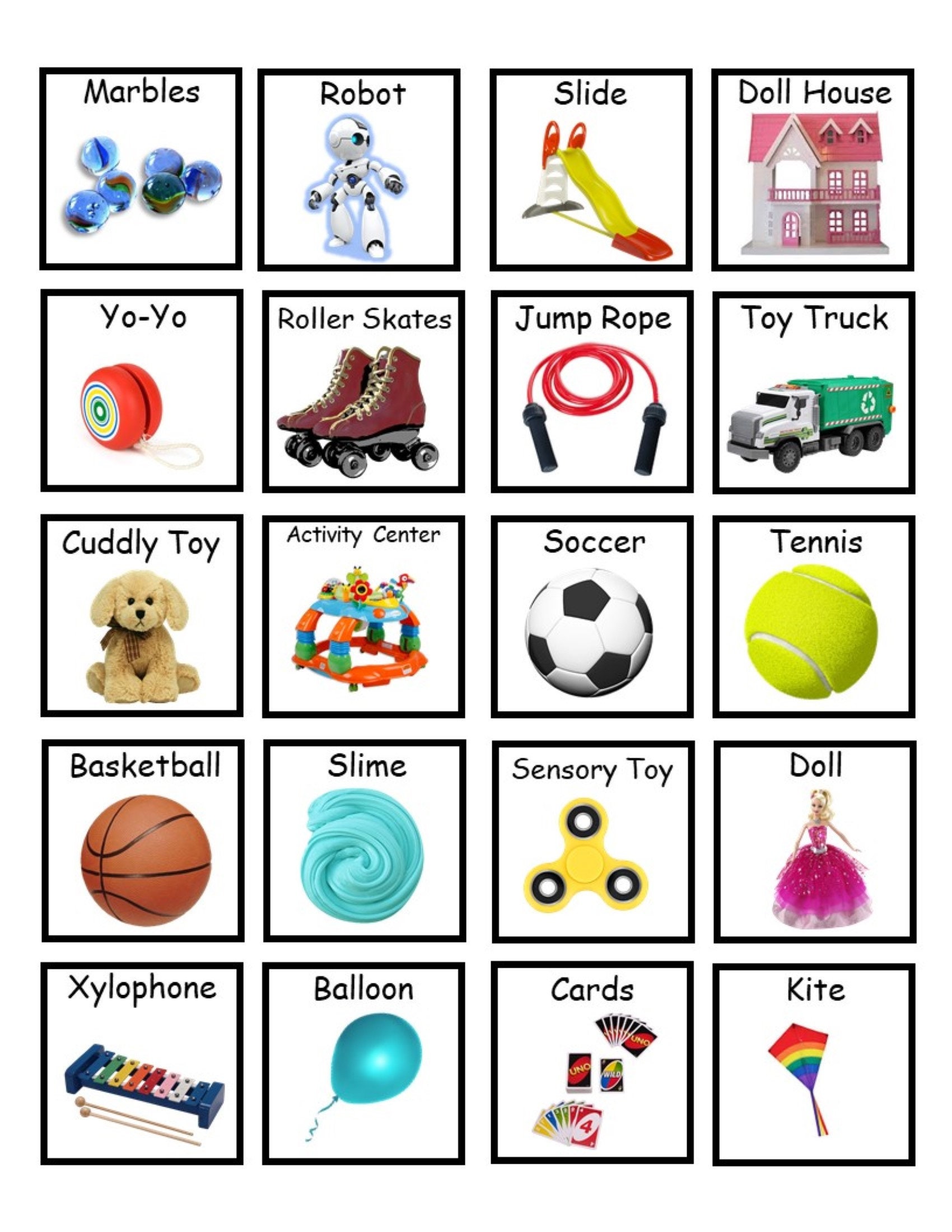 Toys and Play Visual Communication Cards Digital Download 55 Real ...
