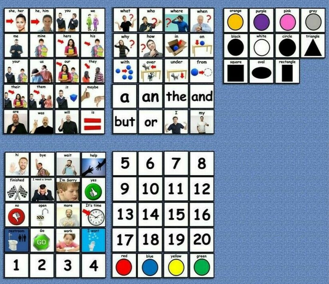 Visual Communication Cards Sentence Starters and Builders Autism ...