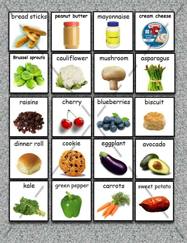 DIGITAL DOWNLOAD 132 Foods Eating Pec Visual Communication Cards Photo ...