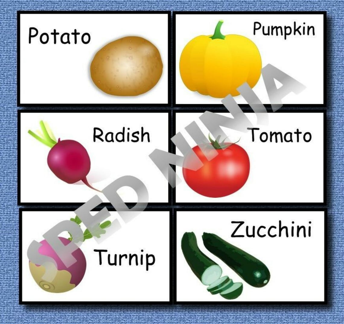DIGITAL DOWNLOAD 46 Fruits & Vegetables, Flash Cards Preschool ...