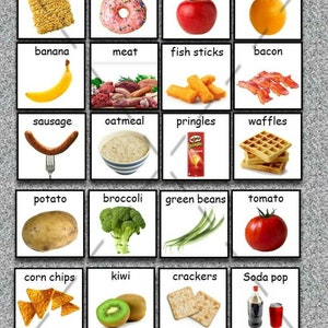 DIGITAL DOWNLOAD 132 Foods Eating Pec Visual Communication Cards Photo ...