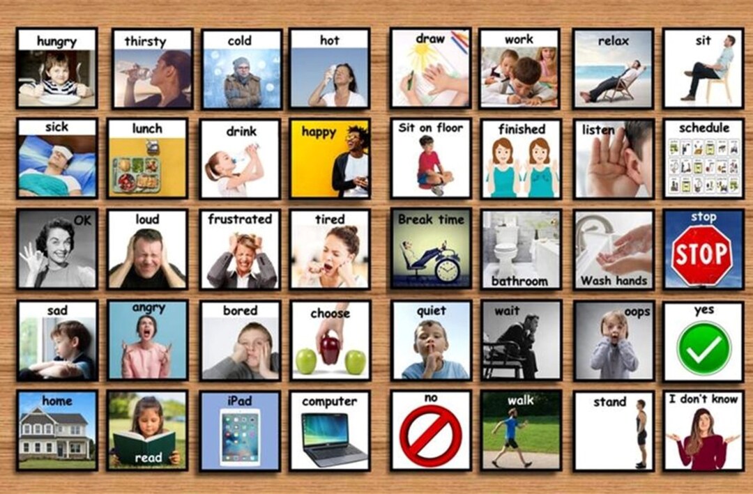 40 Visual Communication Cards Starter Pack You Cut Them Out Laminated ...