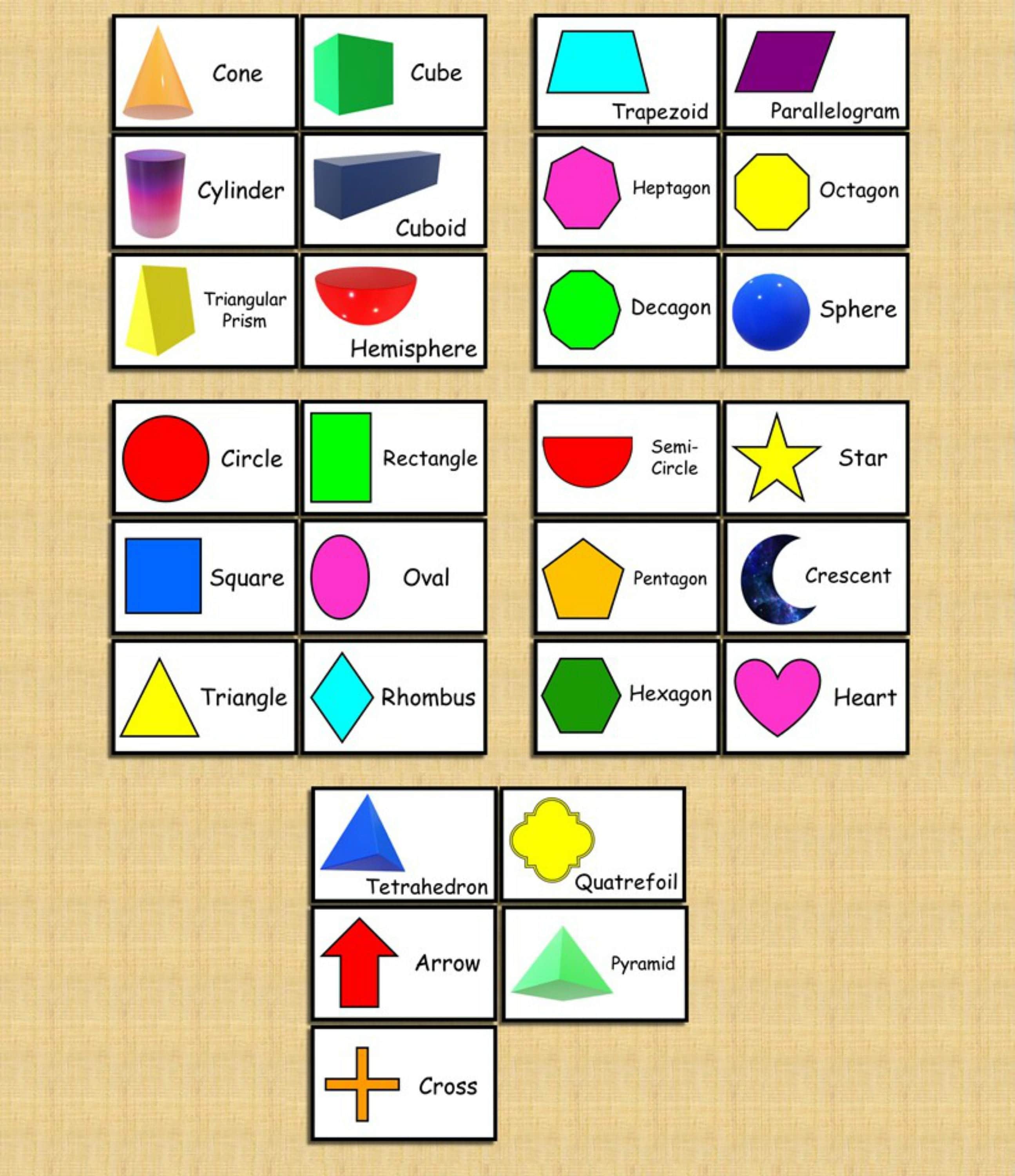 2D 3D Shapes Flashcards 1st 2nd Grade Teacher Resources Activities ...