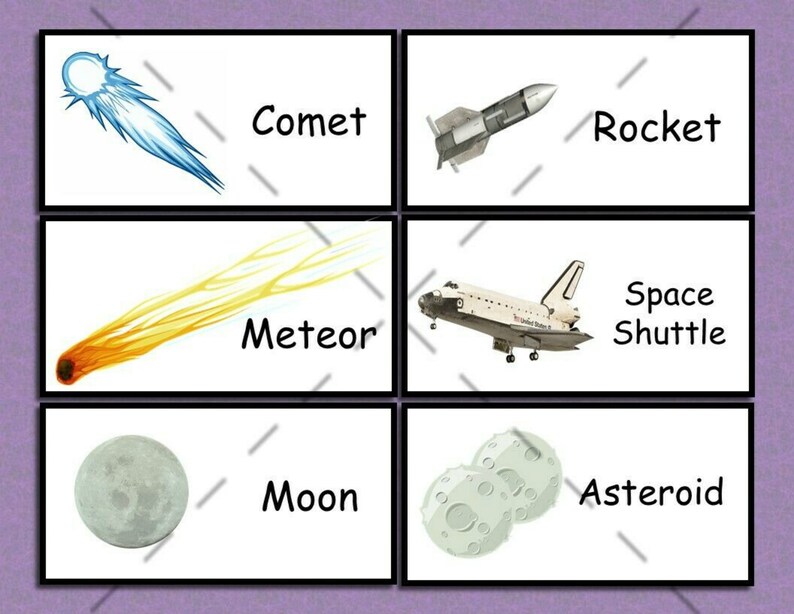 DIGITAL DOWNLOAD Space & Solar System Flashcards Set Planets 24 Cards ...