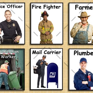 Community Helpers Flashcards Real Photos 42 Cards - Etsy
