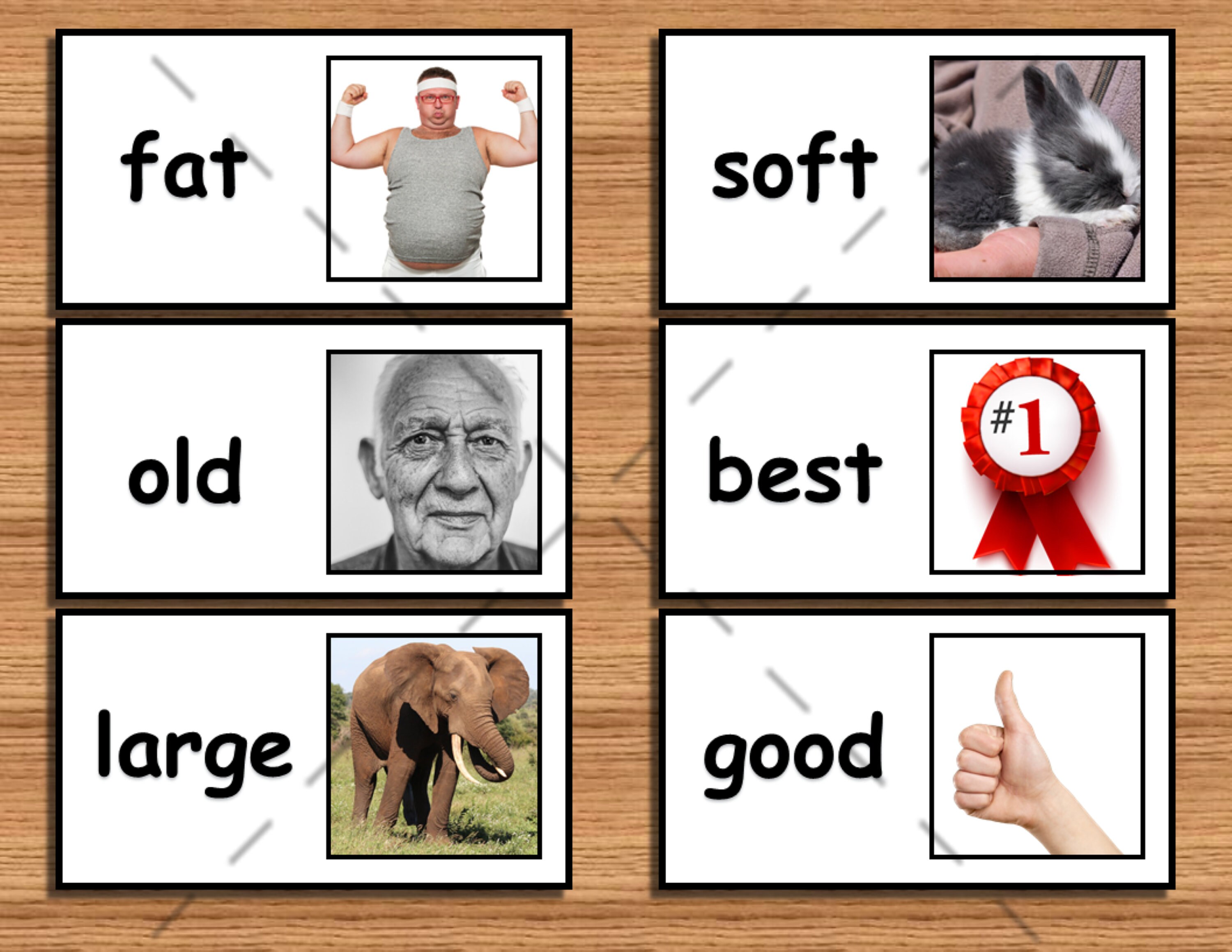 36 Adjectives Flashcards for Kindergarten First Grade or Homeschool - Etsy