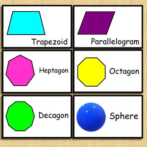 2D 3D Shapes Flashcards 1st 2nd Grade Teacher Resources Activities ...