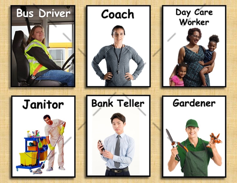 Community Helpers Flashcards Real Photos Set of 42 Pre-k Kindergarten ...
