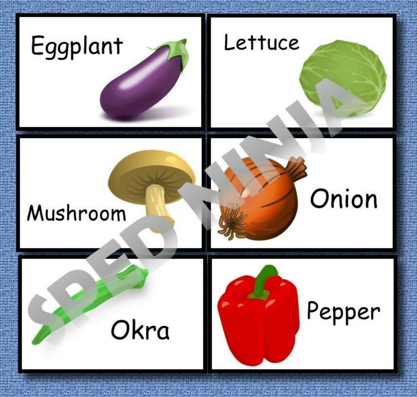 DIGITAL DOWNLOAD 46 Fruits & Vegetables, Flash Cards Preschool ...