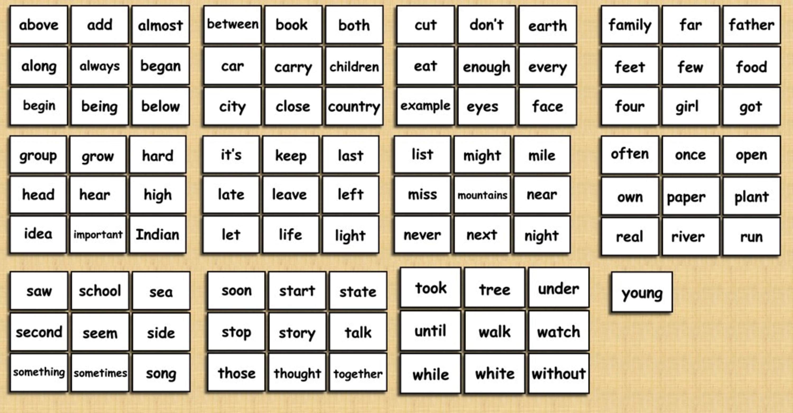 Fry Third Hundred Sight Word Simple Phrases Flash Cards Reading ...