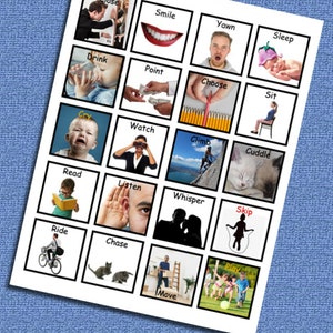 Pec Cards Action Words Verbs ASD Autism Laminated You Cut Them Out 50 ...