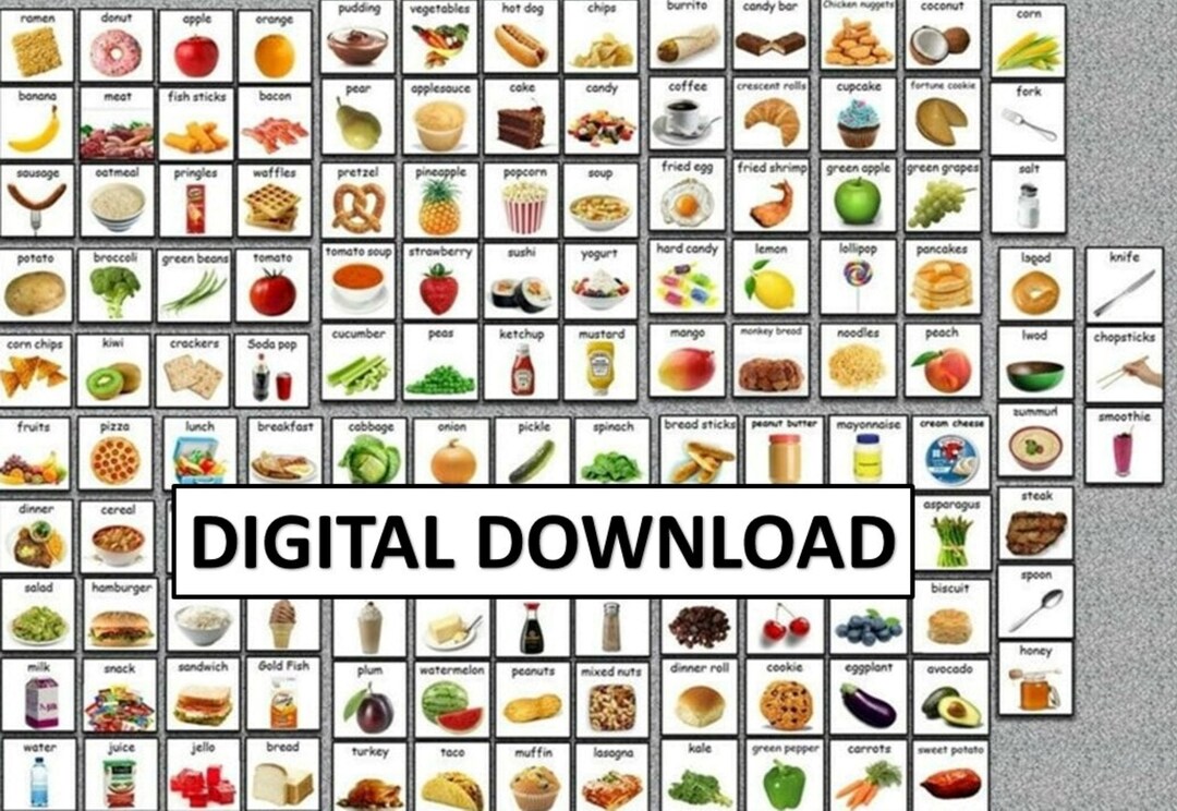 DIGITAL DOWNLOAD 132 Foods Eating Pec Visual Communication Cards Photo ...