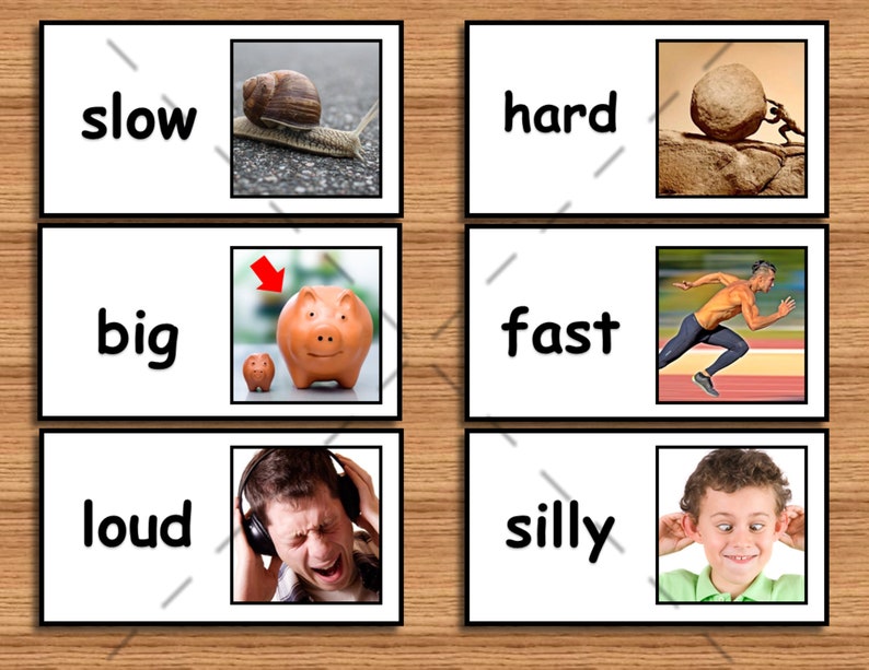 36 Adjectives Flashcards for Kindergarten First Grade or Homeschool - Etsy