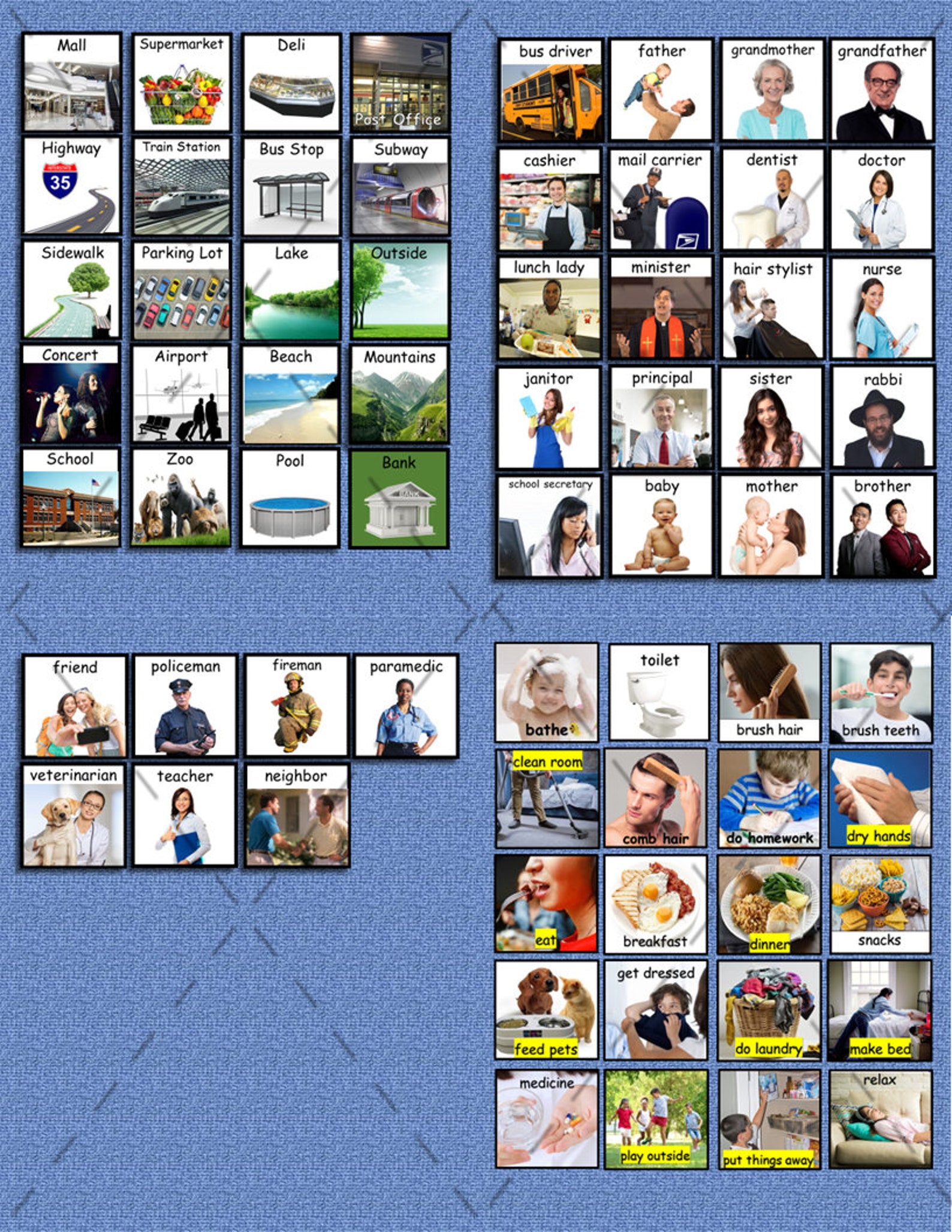 600 Visual Communication Cards for Autism Pec ABA Apraxia Real Photos ...