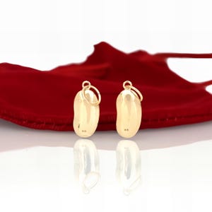 9k Solid Gold Kidney Bean Pendant: Handmade Necklace Charm - Etsy