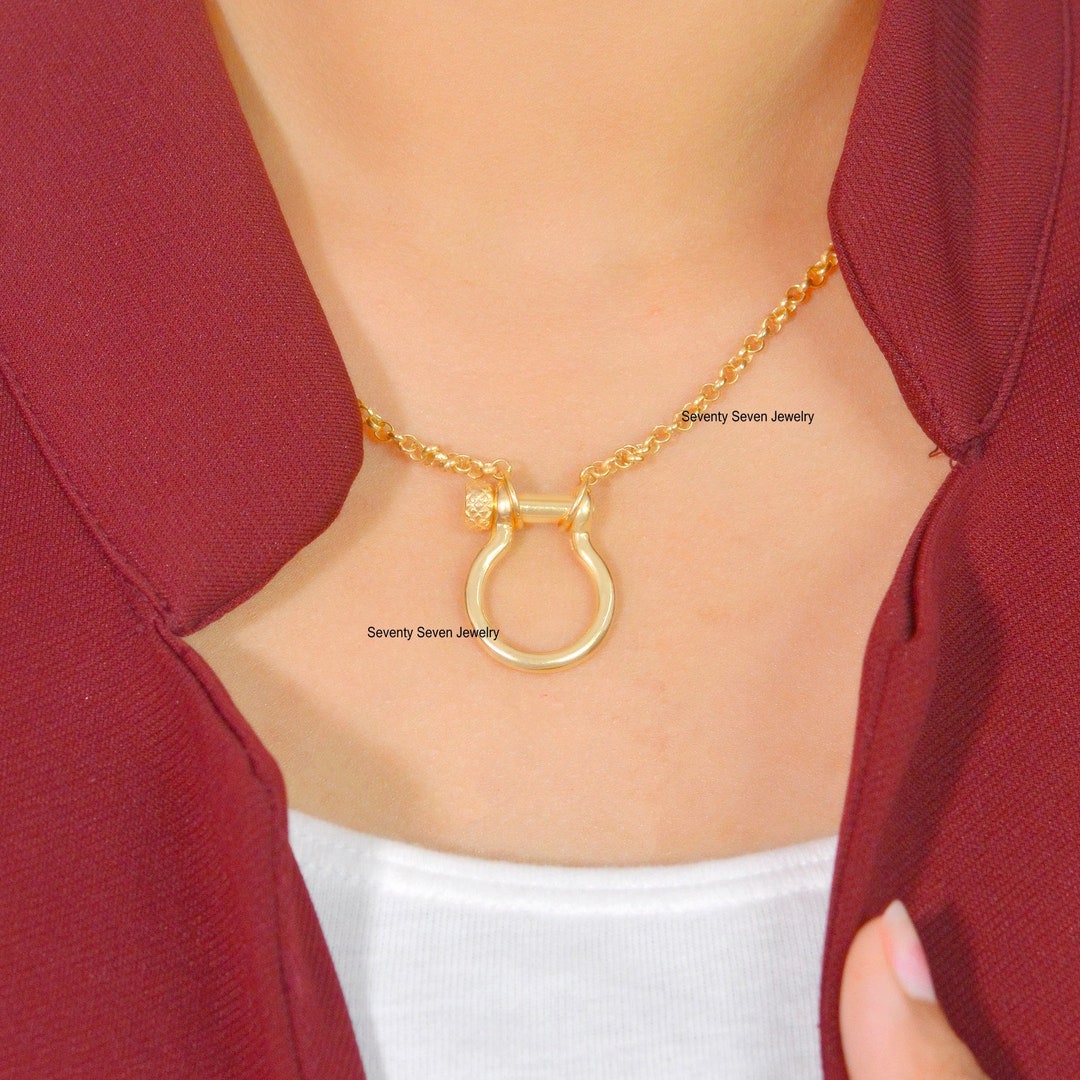 14K Gold Shackle Lock, Gold Shackle Connector Lock, Anchor Shackle Lock ...