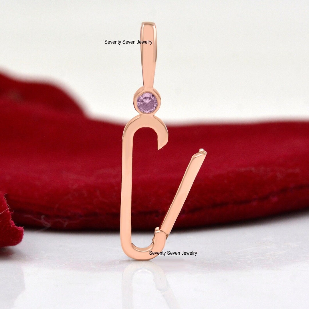 Silver Diamond Oval Push Lock, Clasp Lock Enhancer, Gemstone Charm ...