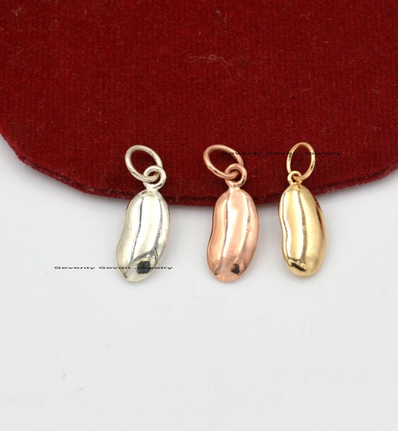 925 Silver Bean Charms Pendant Silver Beans Charm Pendant | Etsy