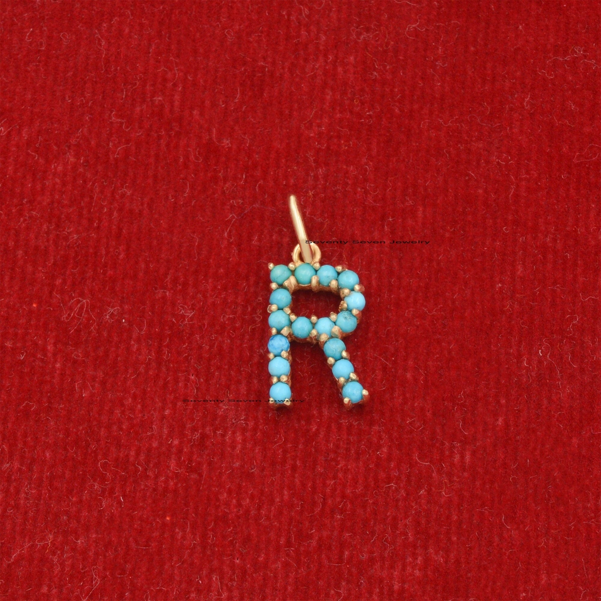 Turquoise Gemstone Letter Charms Gemstone Letter Pendant All | Etsy