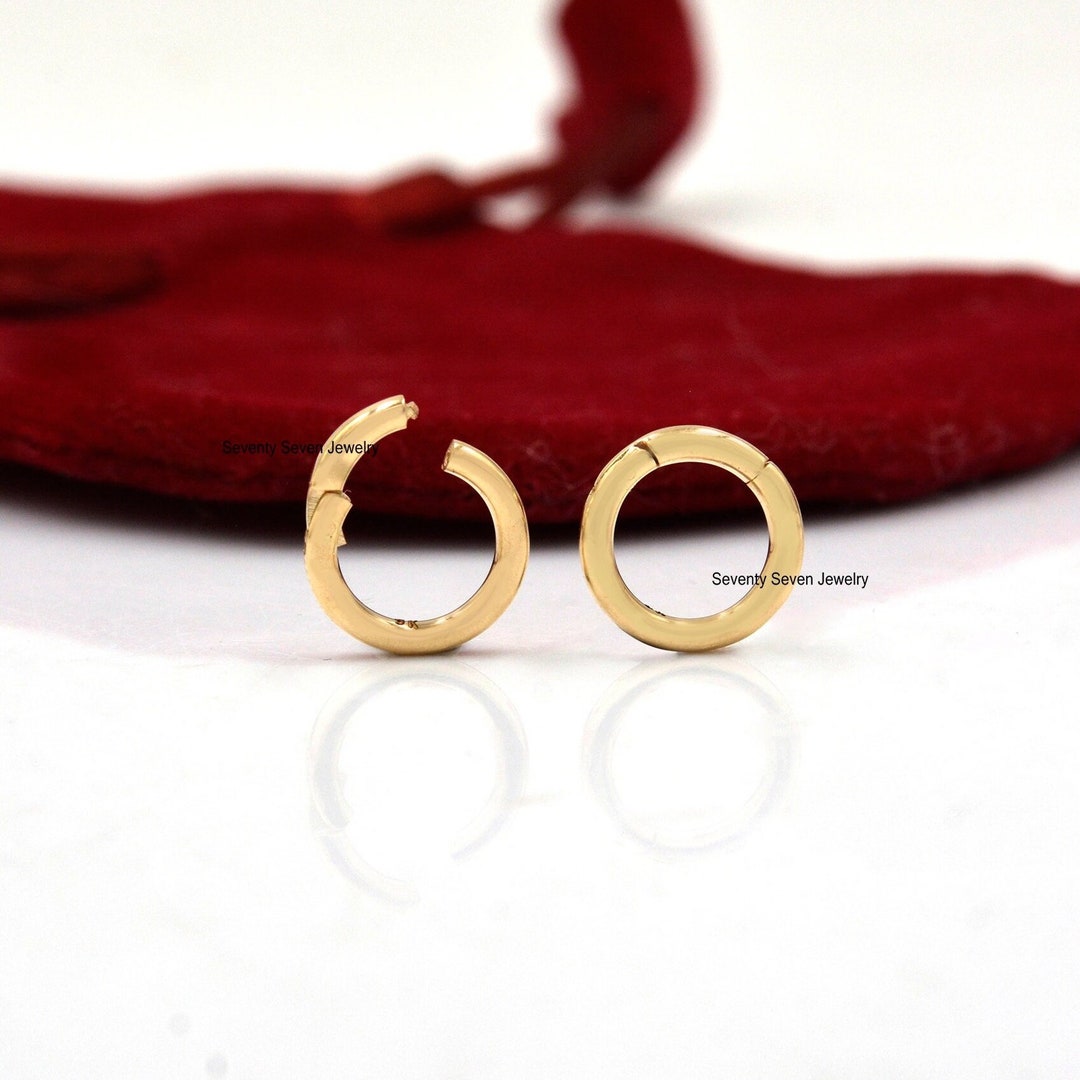 18k Gold Round Charms Holder, 18k Charms Pendant, 18k Gold Link Lock ...