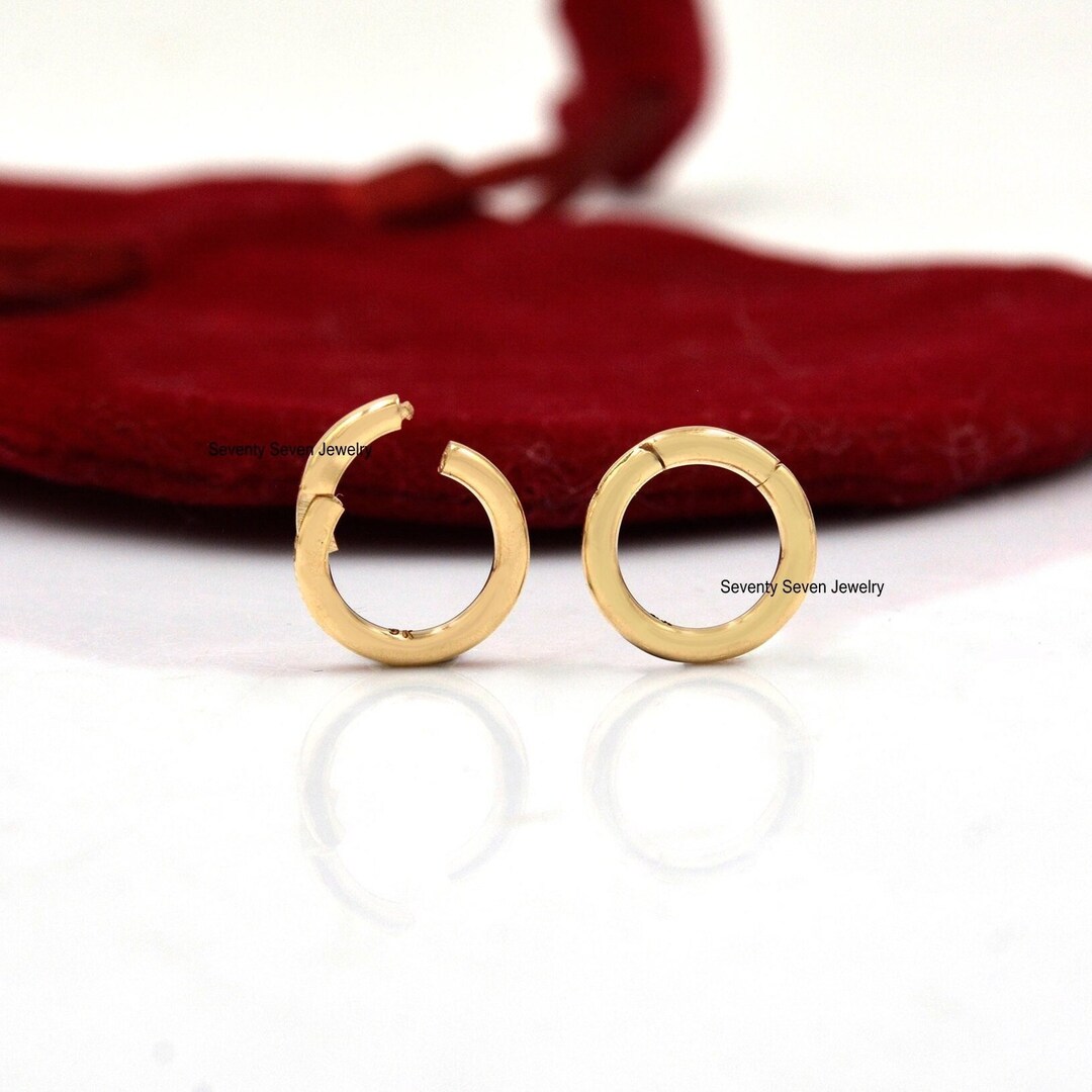 925 Silver Round Charms Holder, Push Lock, Circle Charms, Charms Holder ...