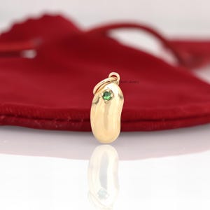 9k Solid Gold Kidney Bean Pendant: Handmade Necklace Charm - Etsy