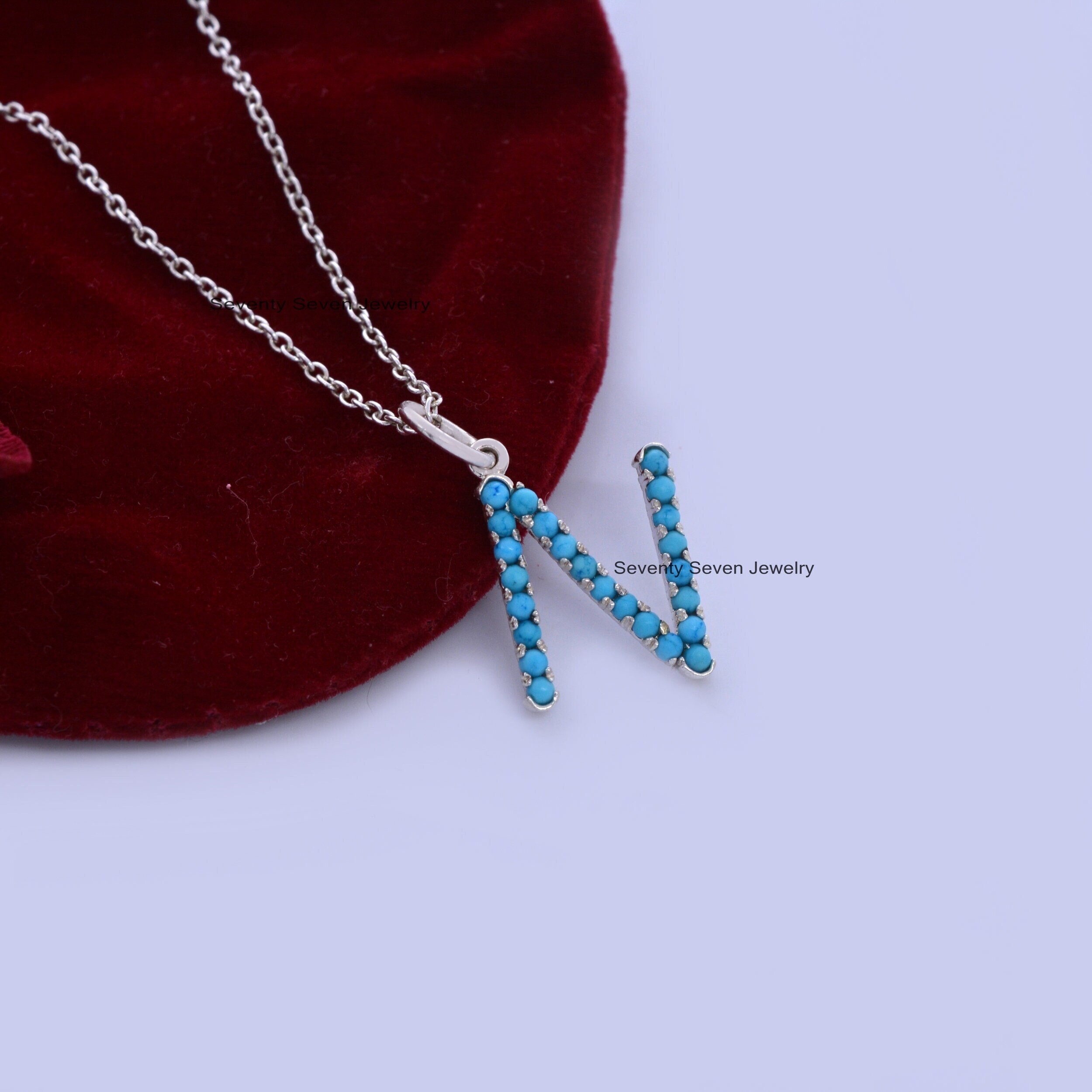 Turquoise Gemstone Letter Charms Gemstone Letter Pendant All | Etsy