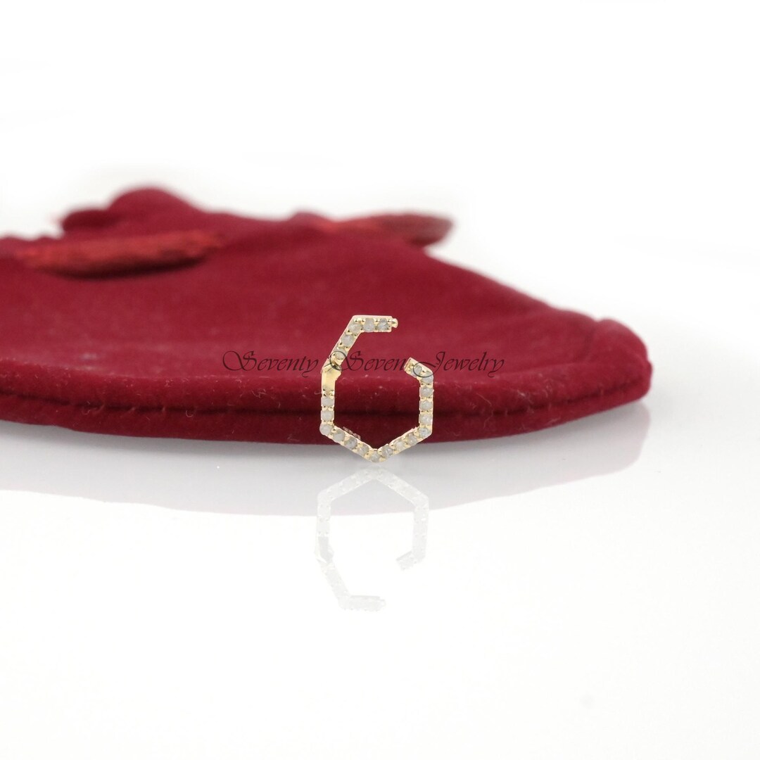 14k Gold Hexagon Charm Enhancer: SI-GH Lab Diamond Snap Link Lock - Etsy