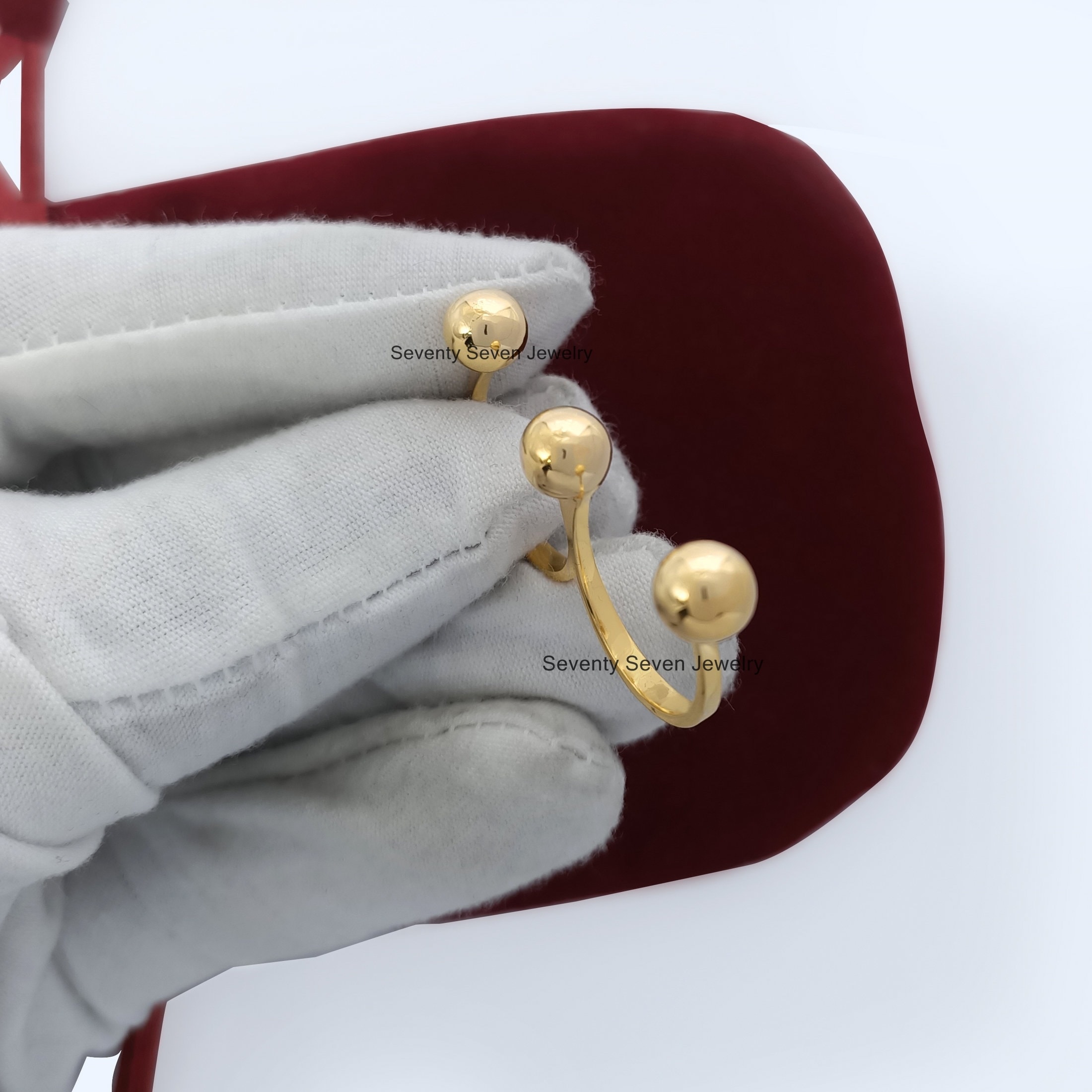 14K Gold Two Finger Ring Fashionable Rings Sterling Silver - Etsy