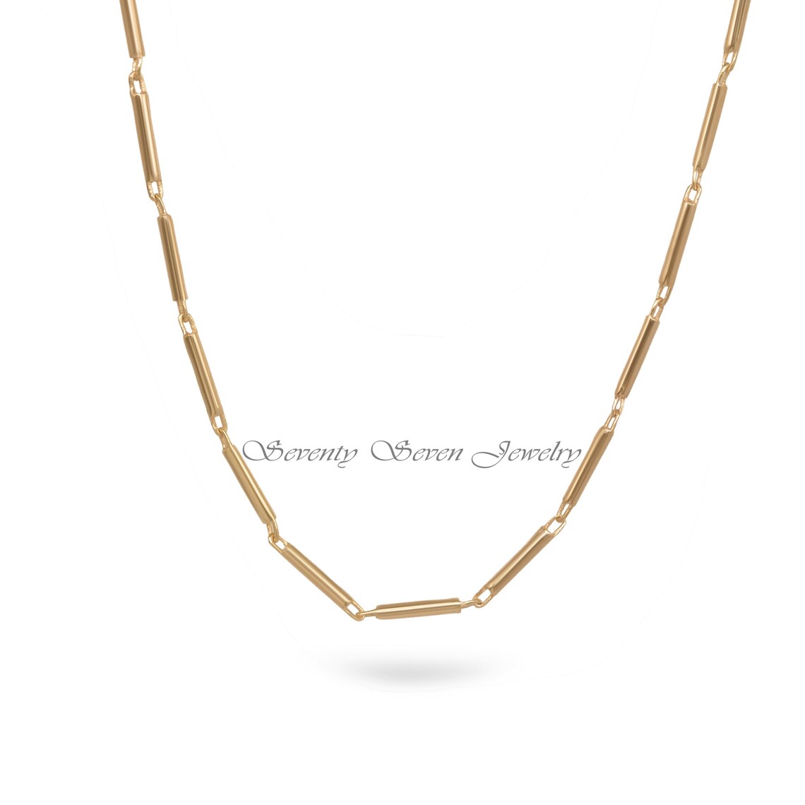 925 Silver Tube Bar Link Chain Necklace With Lobster Lock - Etsy