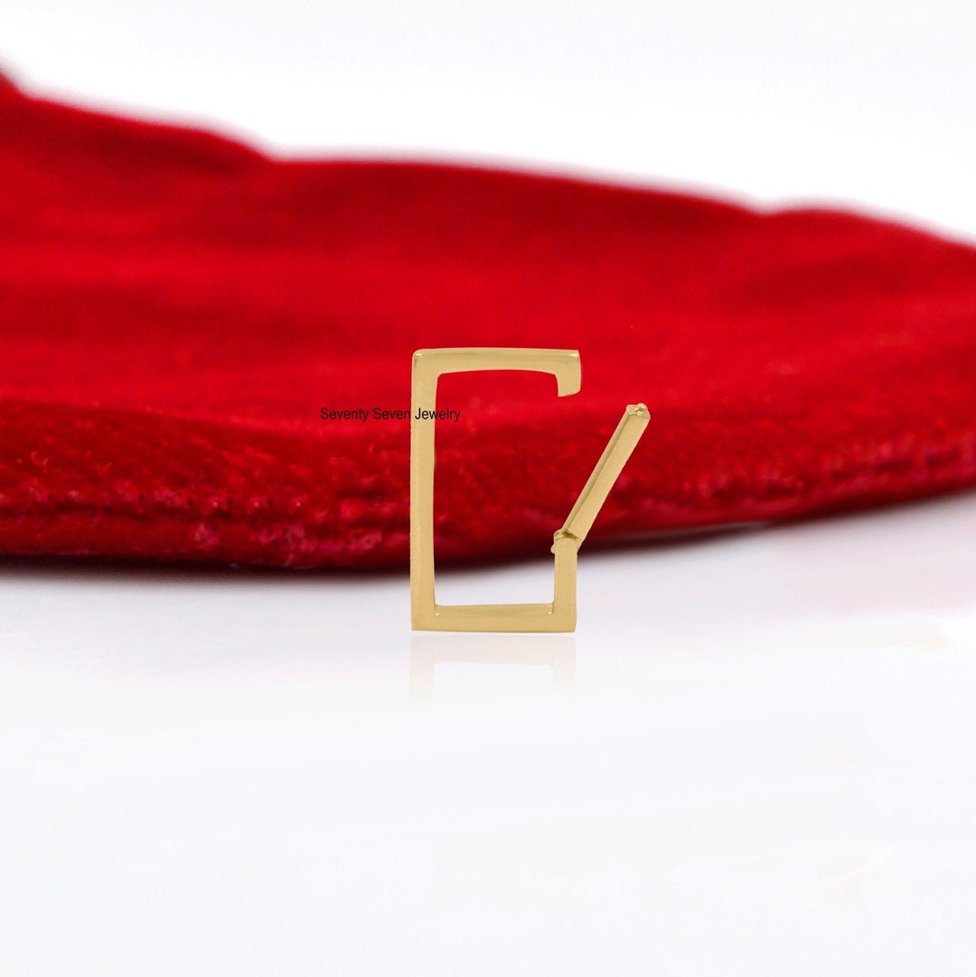 Solid Enhancer 9K Gold Square Charms Holder, Enhancer Link, Square ...