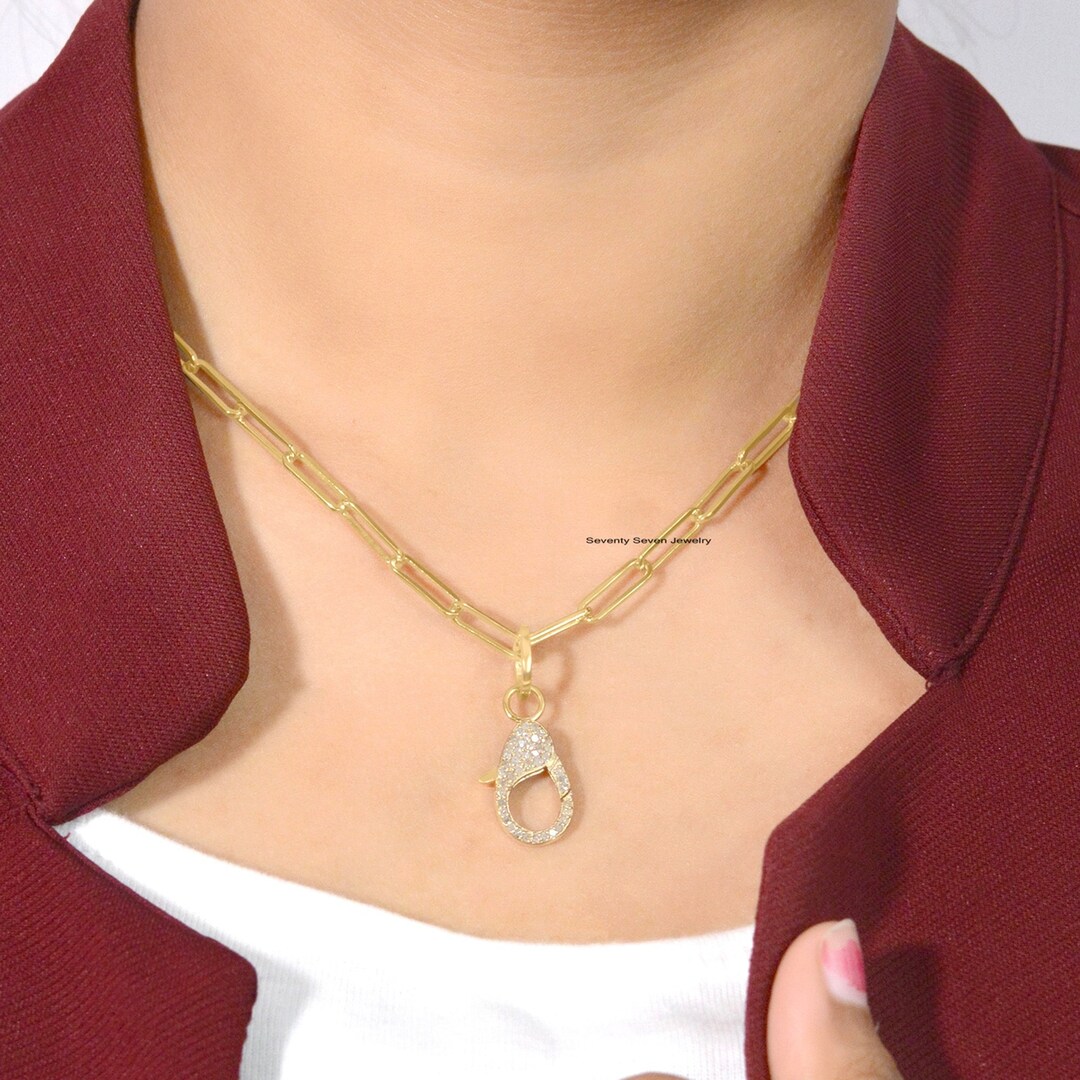 925 Silver Diamond Lobster Lock: Gemstone Clasp (22 MM) - Etsy