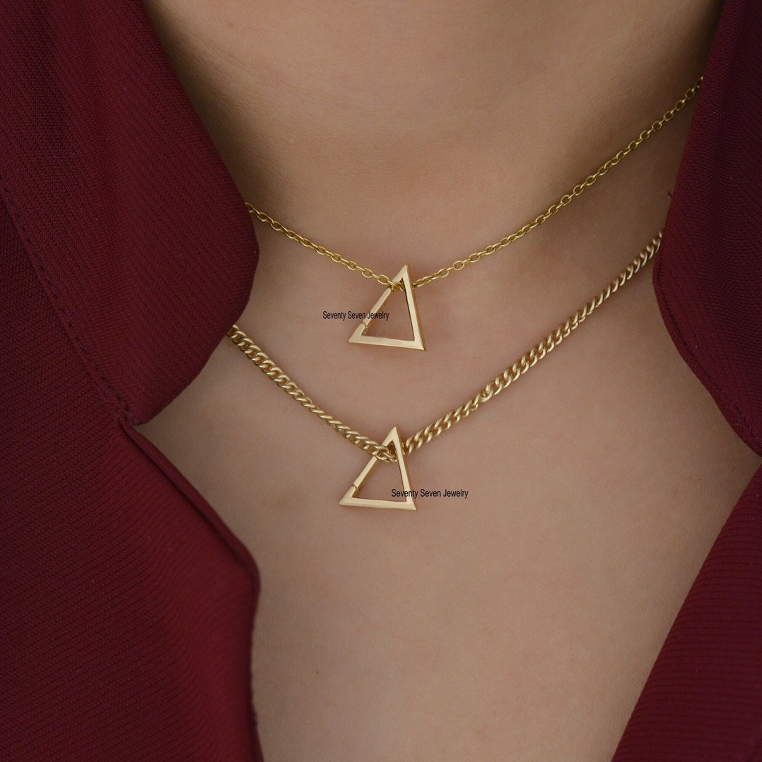 Handmade 18K Gold Triangle Charm Enhancer Lock - Etsy
