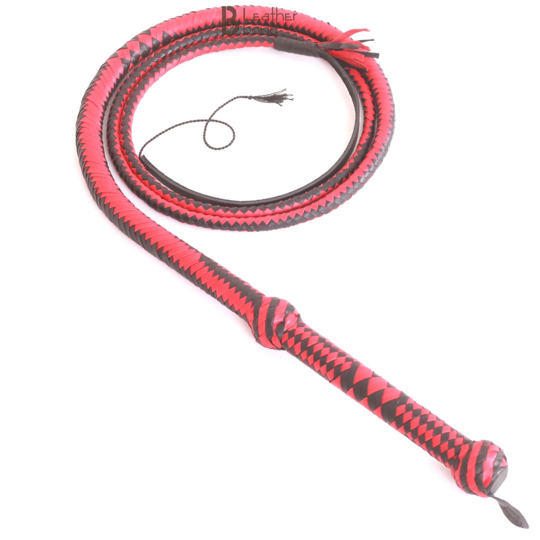 Genuine and Real Cow Hide Leather Bullwhip 12 Plait 10 Foot Bull Whip ...