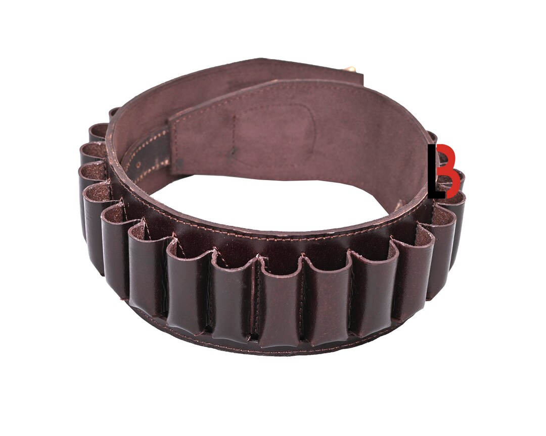 Cowhide Genuine Leather Shotshell Bandolier Belt Shotgun Shell Belt ...