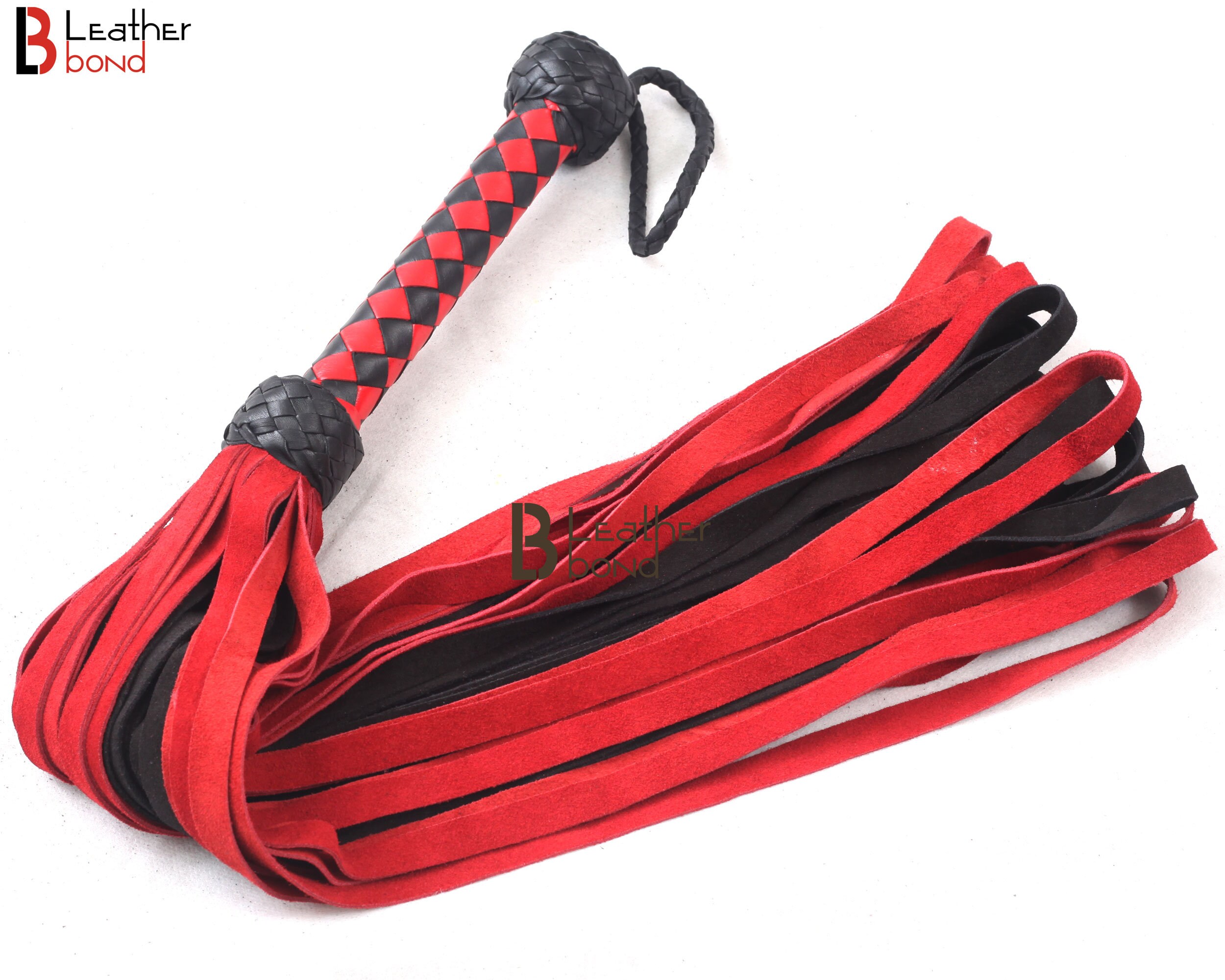 Real Genuine Cow Hide Suede Leather Flogger 50 Falls Red & | Etsy