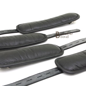 Real Cow Leather Wrist, Ankle Cuffs & Neck Set Restraint Bondage ...