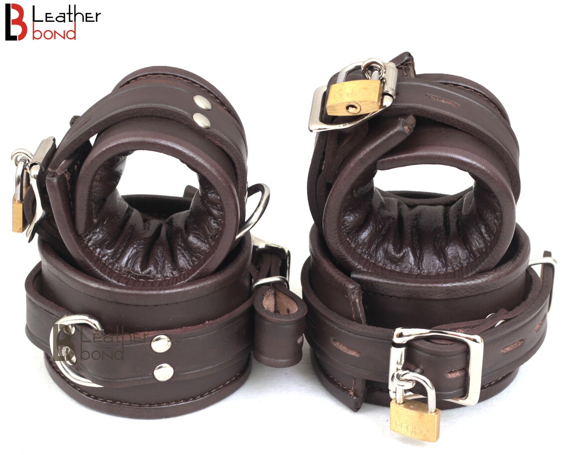 Real Cow Leather Wrist & Ankle Cuffs Set Restraint Bondage - Etsy