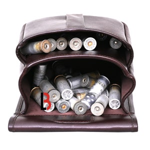 Cowhide Leather Trap Shooting Waist Bag Ammo Shot Gun Storage Shell ...