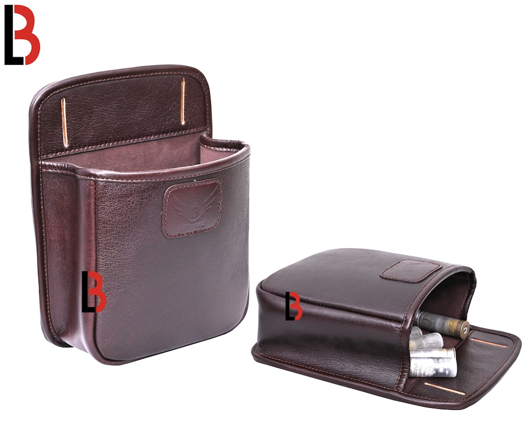 Real Cowhide Leather Trap Shooting Waist Bag Ammo Shot Gun Storage ...
