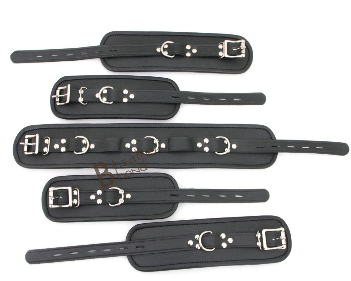 Real Cow Leather Wrist Ankle Cuffs & Neck Set Restraint - Etsy