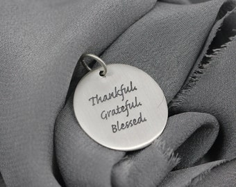 So Very Thankful Keychain Thankful Charm Silver Plated - Etsy