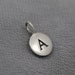 Sterling Silver Round Initial Charm, Engraved Disc, Shiny, Domed Letter ...
