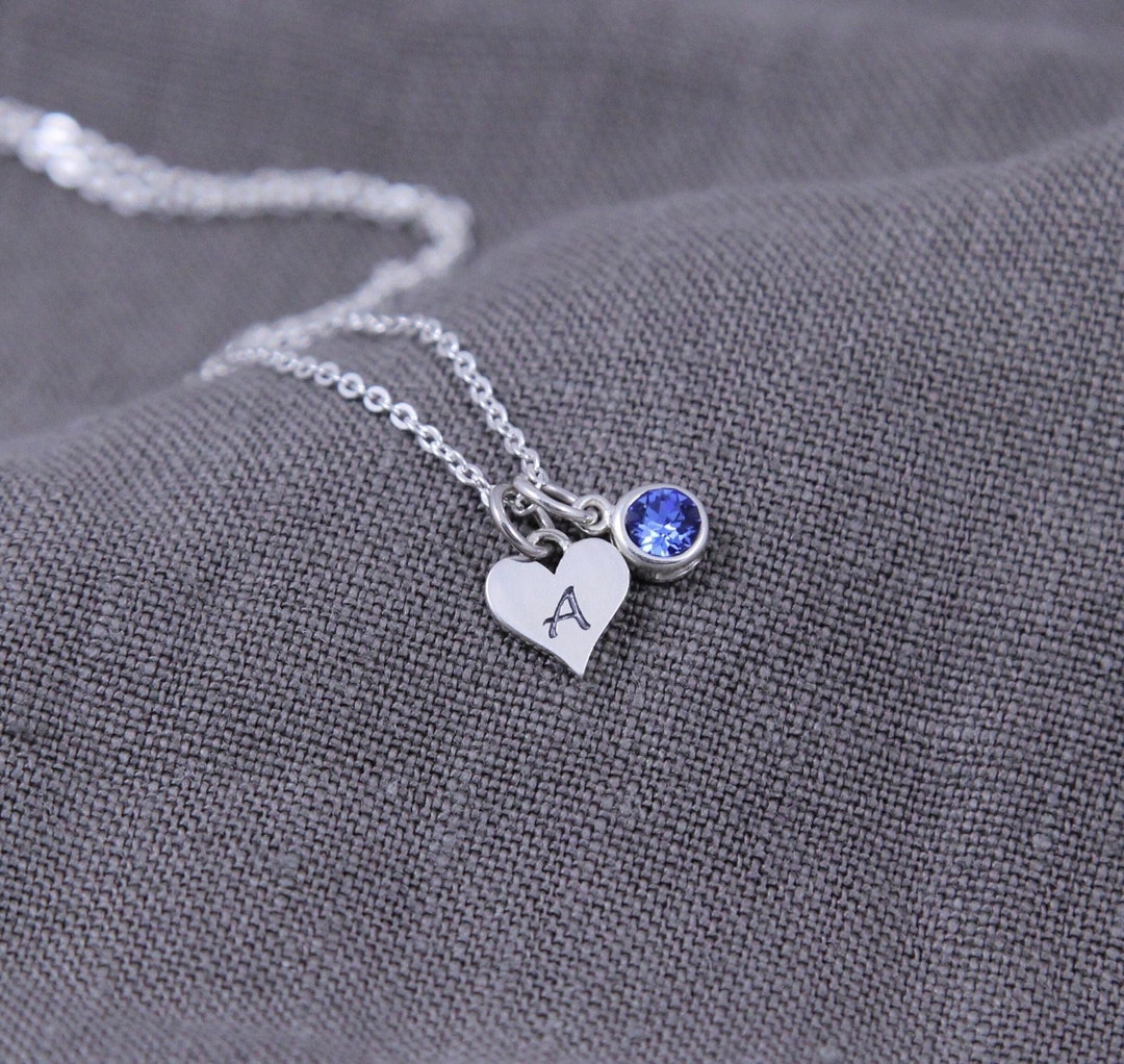 September Geburtstagsgeschenk, Personalisierte Initial Halskette für Mama, September Birthstone ...