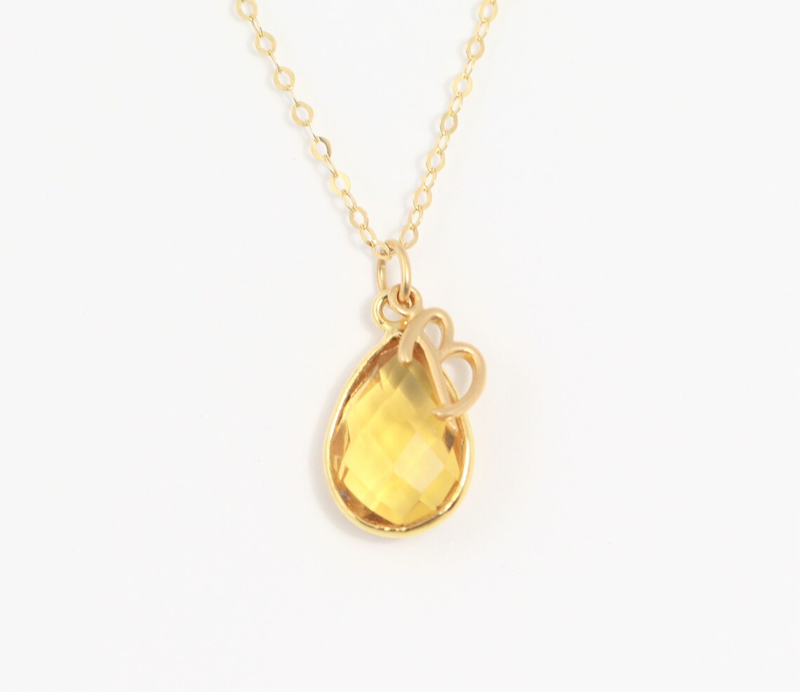 Garnet Necklace With Initial in Gold, Raw Gemstone Jewelry, Garnet ...
