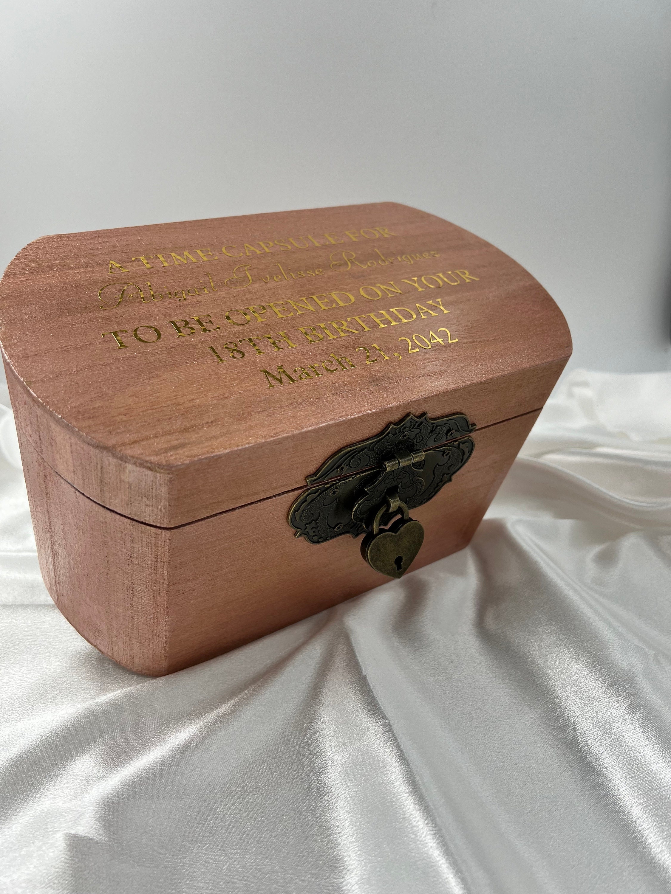 Custom Oval Wood Box, Memory Box, Time Capsule With Lock - Etsy
